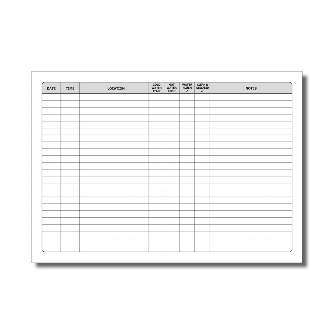 Water Management Legionella Log Book A5 | 20 Pages | 368 Water Testing ...