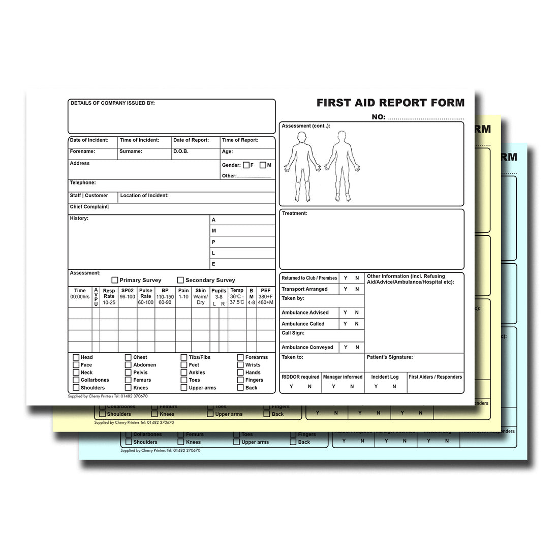 NCR First Aid Report Book A5 Triplicate – Cherry Printers UK