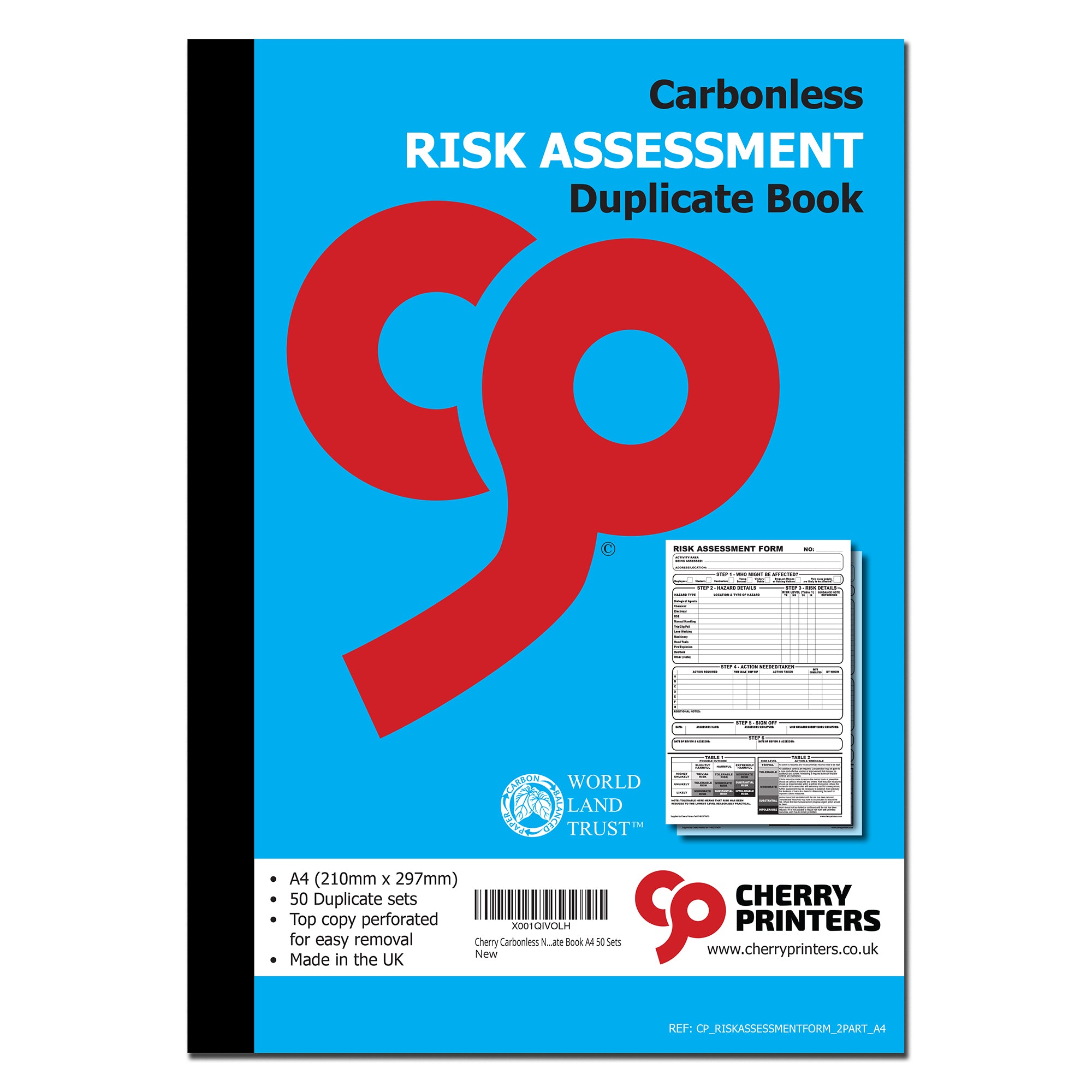 NCR Risk Assessment Form Duplicate A4 Book – Cherry Printers UK