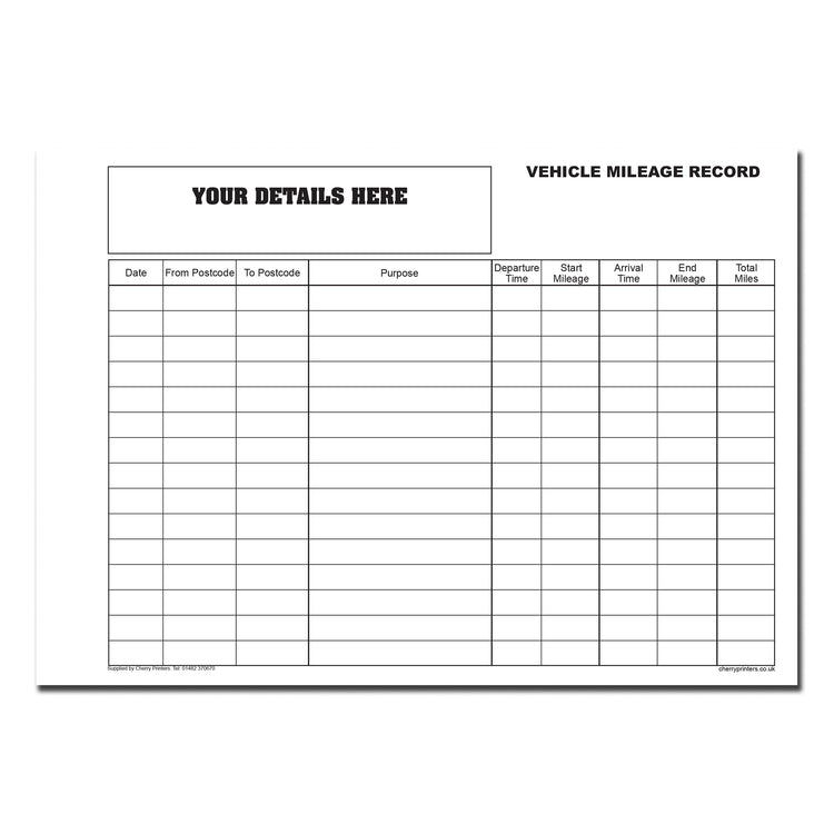 NCR *CUSTOM* Vehicle Mileage Duplicate Book A5 4 Book Pack – Cherry ...