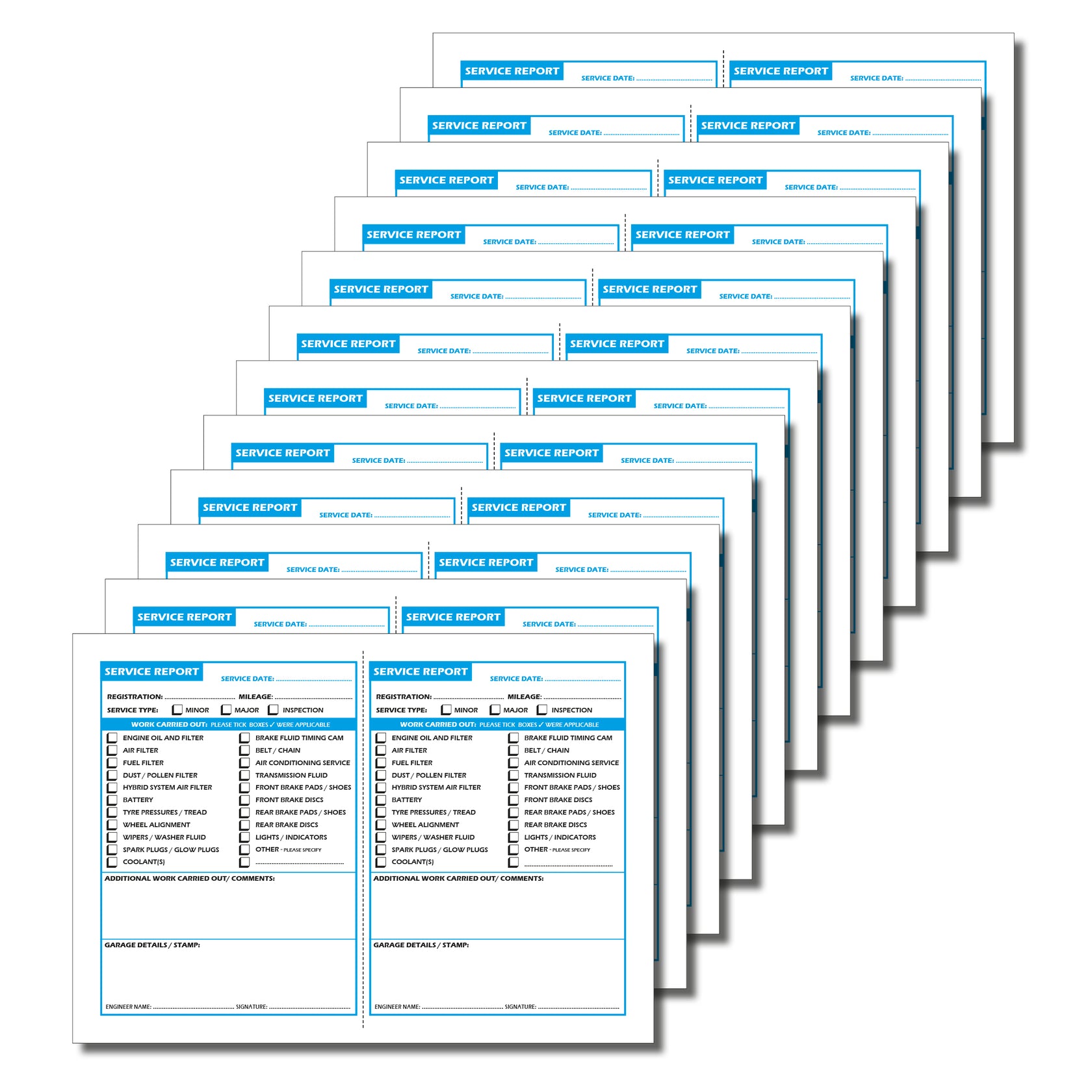 Vehicle Service Schedule & Maintenance Record Log | A5 | Blank Replace ...