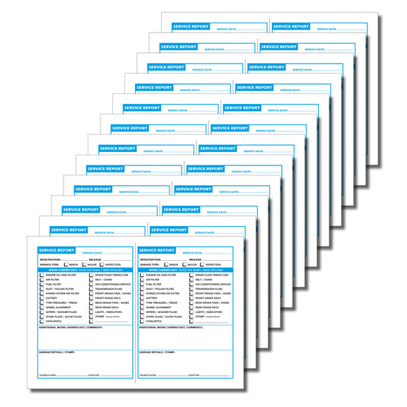 Vehicle Service Schedule & Maintenance Record Log | A5 | Blank Replace ...