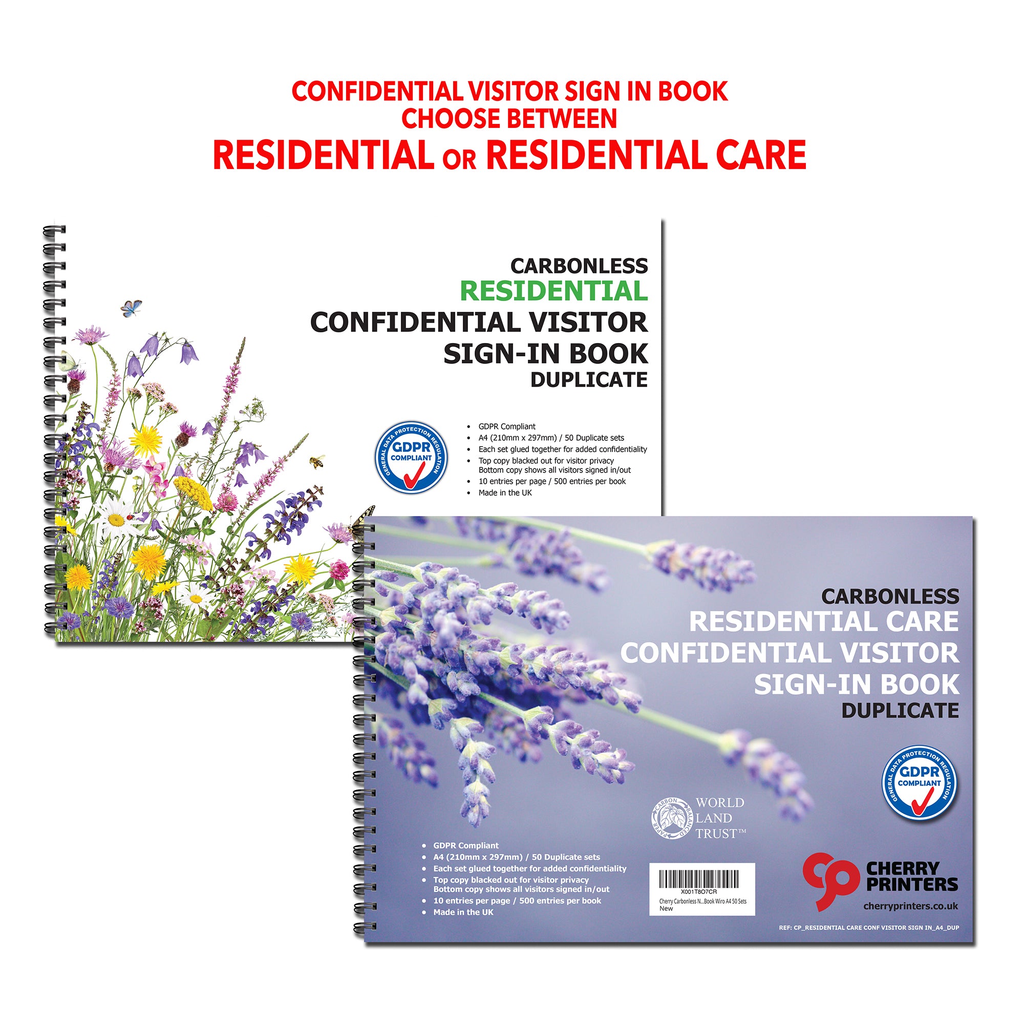 NCR Residential / Care Confidential Visitor Sign in Duplicate Wiro Boo ...