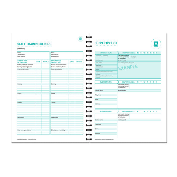 Safer Food Better Business For Caterers | 52 week Diary | BINDER REFIL ...