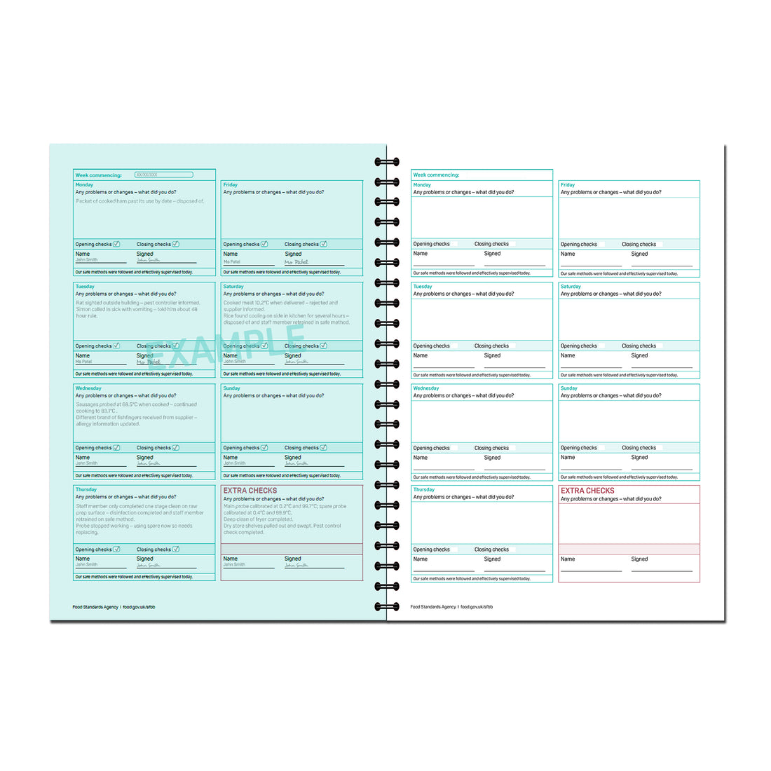 Safer Food Better Business For Caterers | 52 week Diary | BINDER REFIL ...