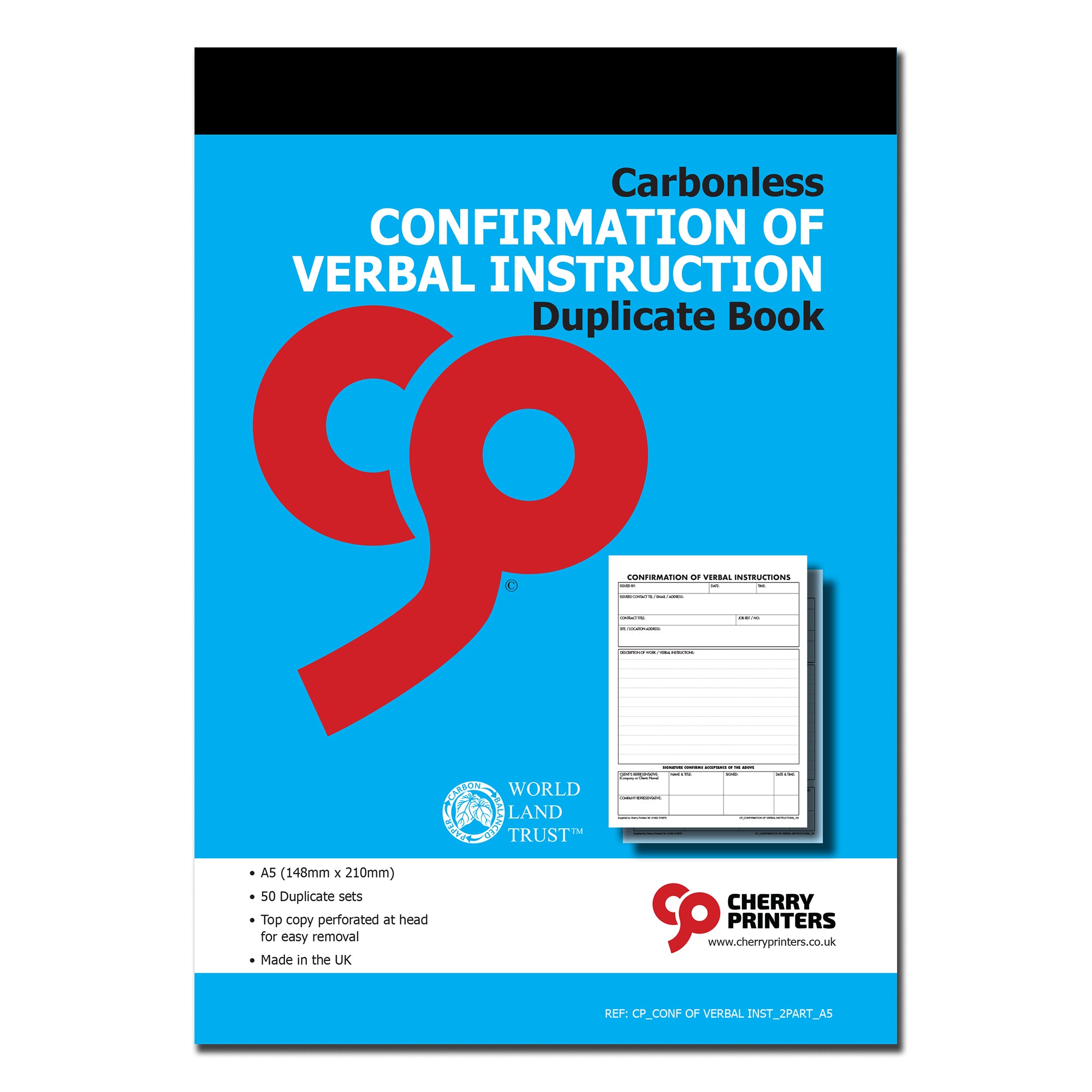 NCR Confirmation of Verbal Instruction Book A5 Duplicate – Cherry ...