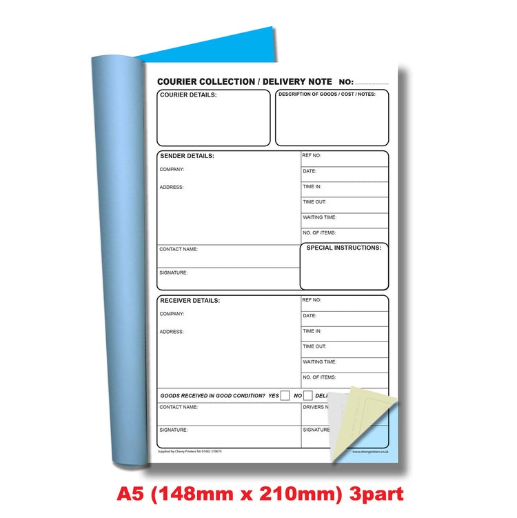 NCR Courier Collection/Delivery Note Triplicate Book A5 – Cherry ...