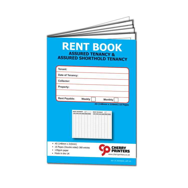 Tenants Rent Book (Assured Tenancy and Assured Shorthold Tenancy) A5 1 ...