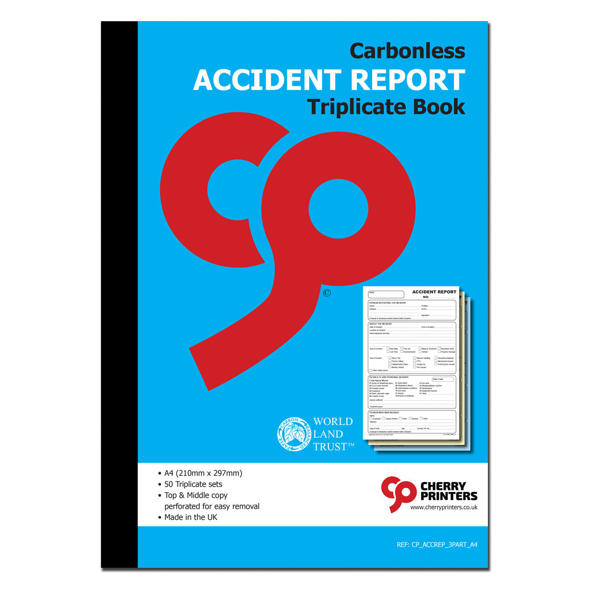 NCR Accident Report Book A4 Triplicate – Cherry Printers UK