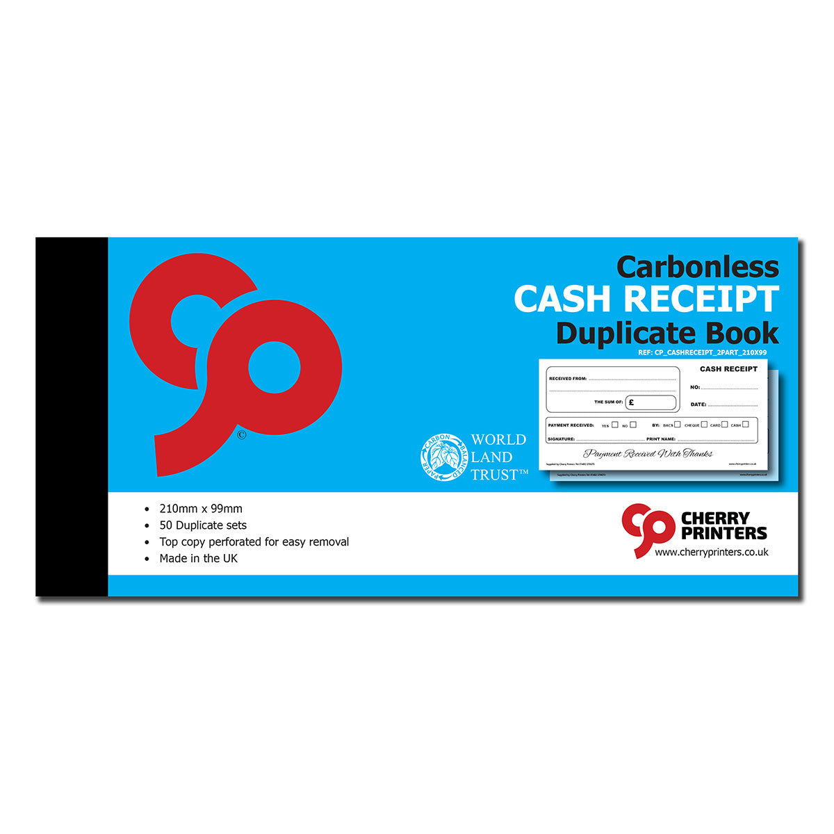 NCR Cash Receipt Duplicate Book 99mm x 210mm – Cherry Printers UK