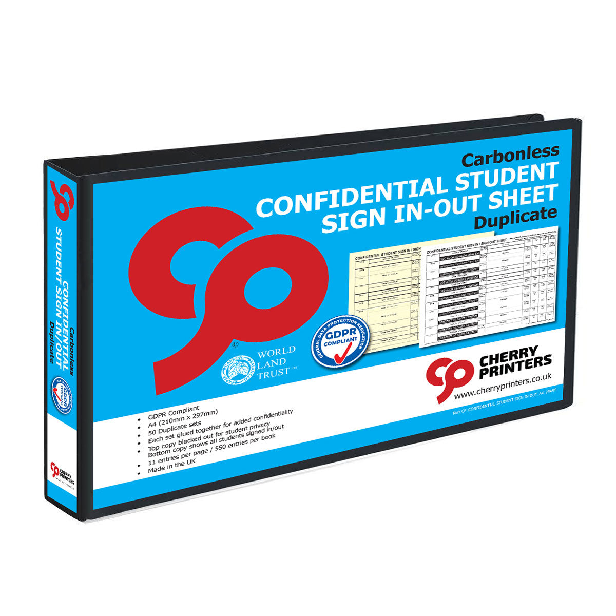 NCR Confidential Student Sign In / Out Ring Binder with 50 A4 Duplicat ...