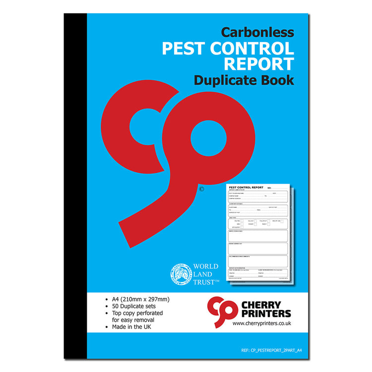 NCR Pest Control Report Duplicate Book A4 – Cherry Printers UK