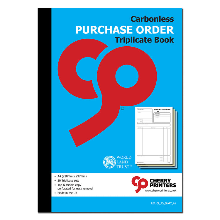 NCR Purchase Order Triplicate Book A4 – Cherry Printers UK