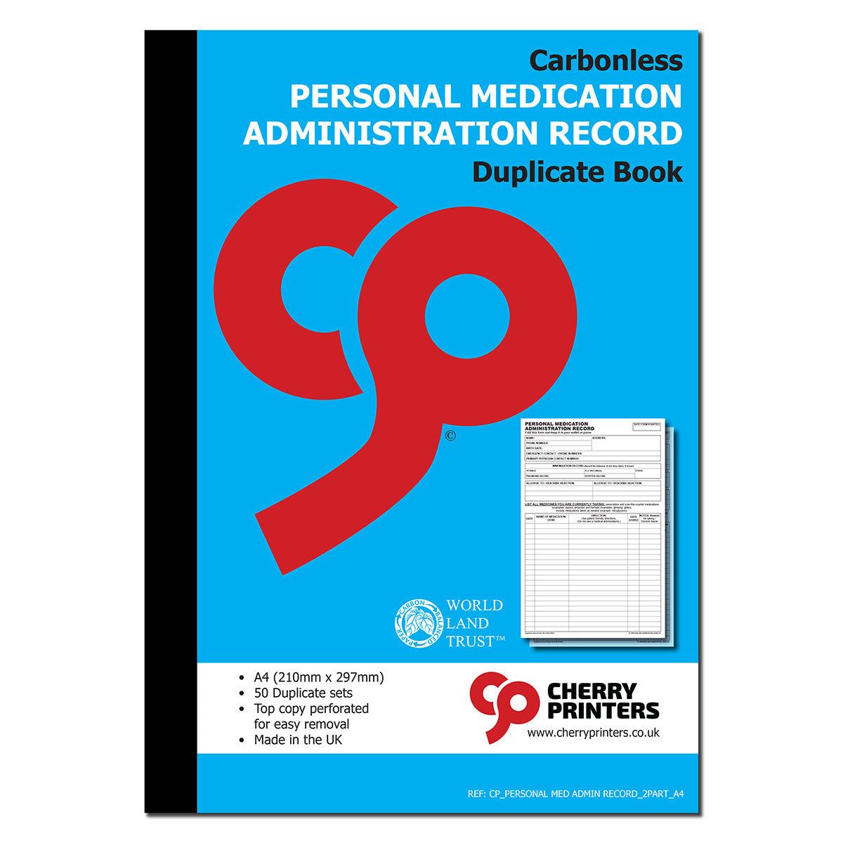 NCR Personal Medication Administration Record Duplicate A4 Book ...