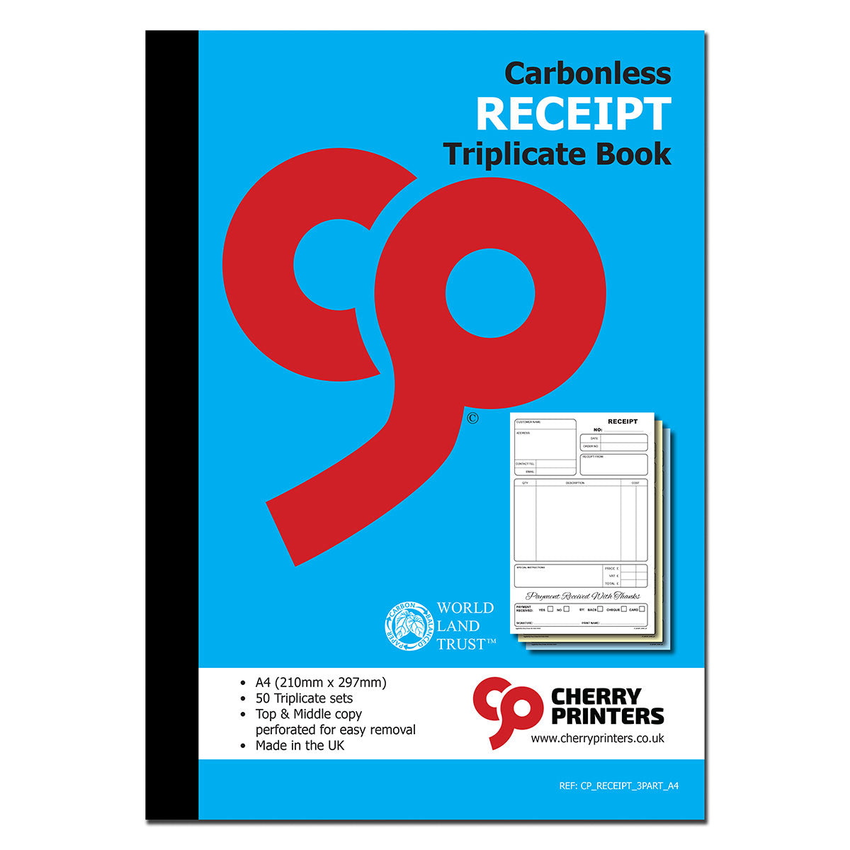 NCR Receipt Book A4 Triplicate – Cherry Printers UK