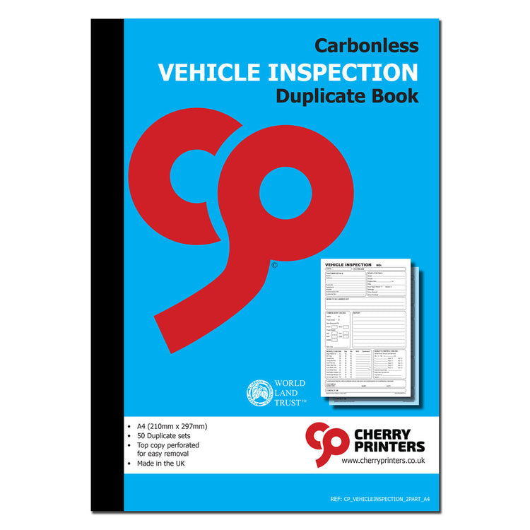 NCR Vehicle Inspection Book A4 Duplicate – Cherry Printers UK