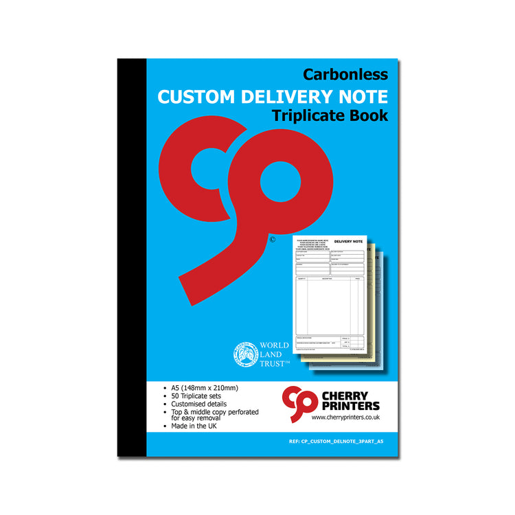 NCR *CUSTOM* Delivery Note Triplicate Book A5 | 4 Book Pack – Cherry ...