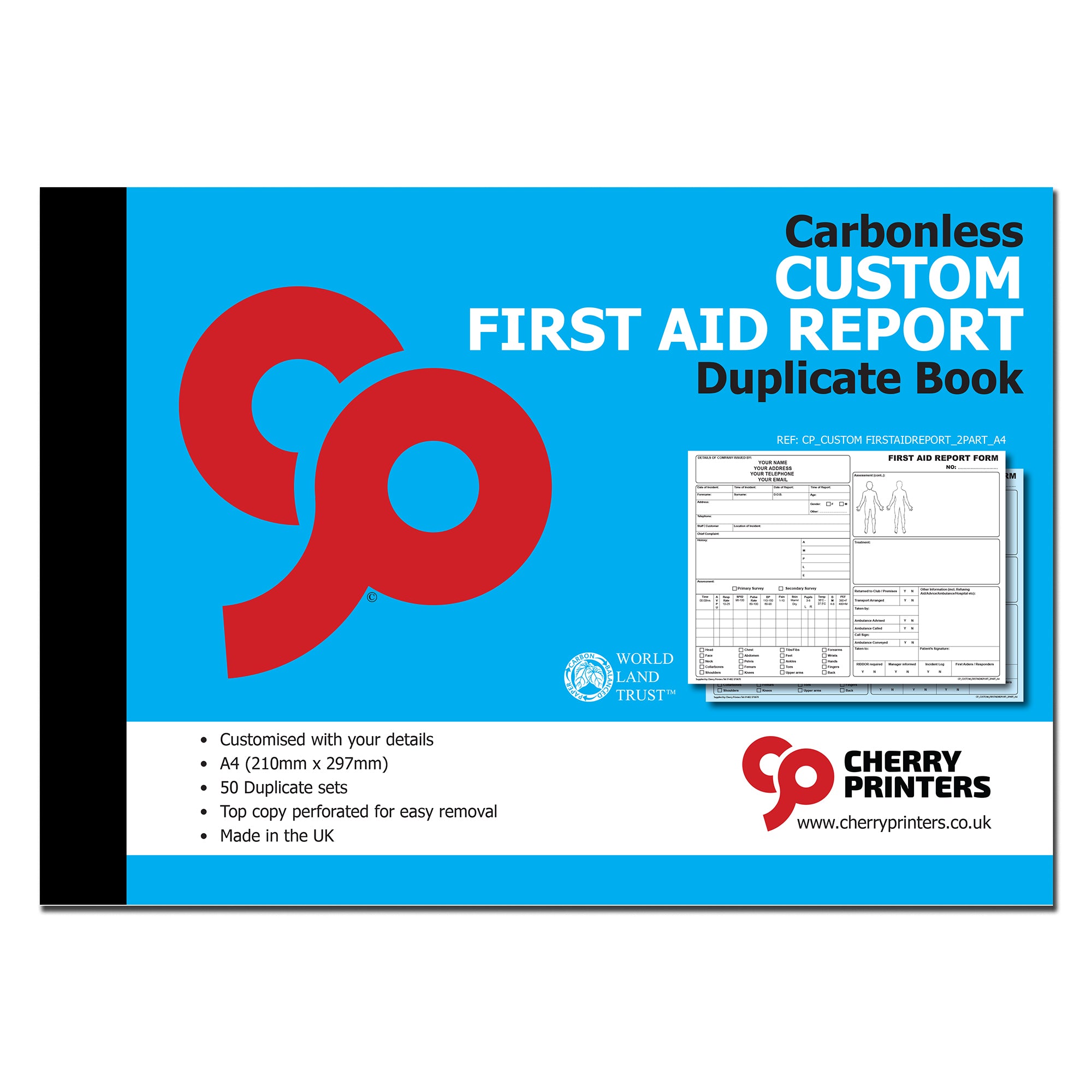 NCR *CUSTOM* First Aid Report Duplicate Book A4 | 2 Book Pack – Cherry ...