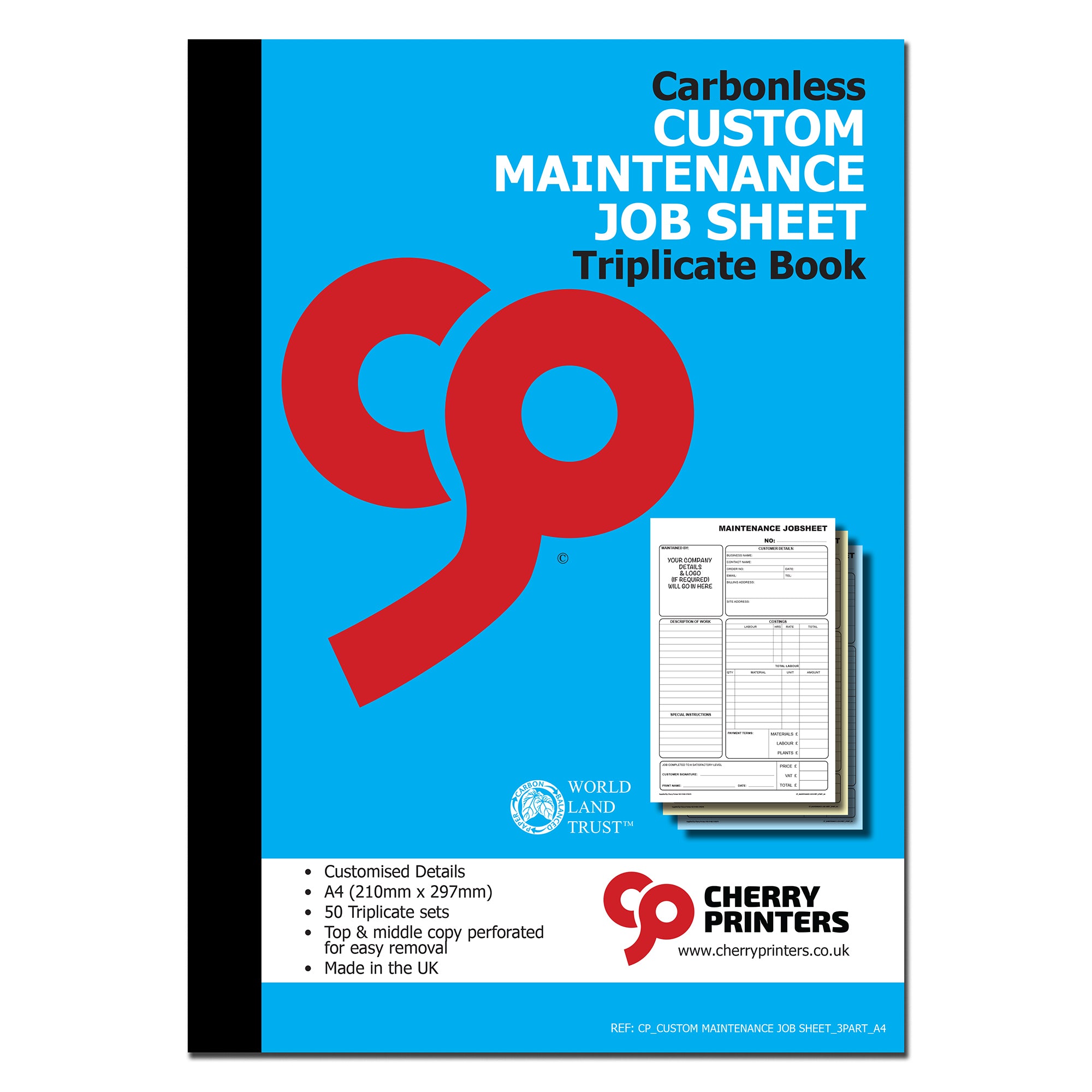 NCR *CUSTOM* Maintenance Jobsheet Triplicate Book A4 | 2 Book Pack ...