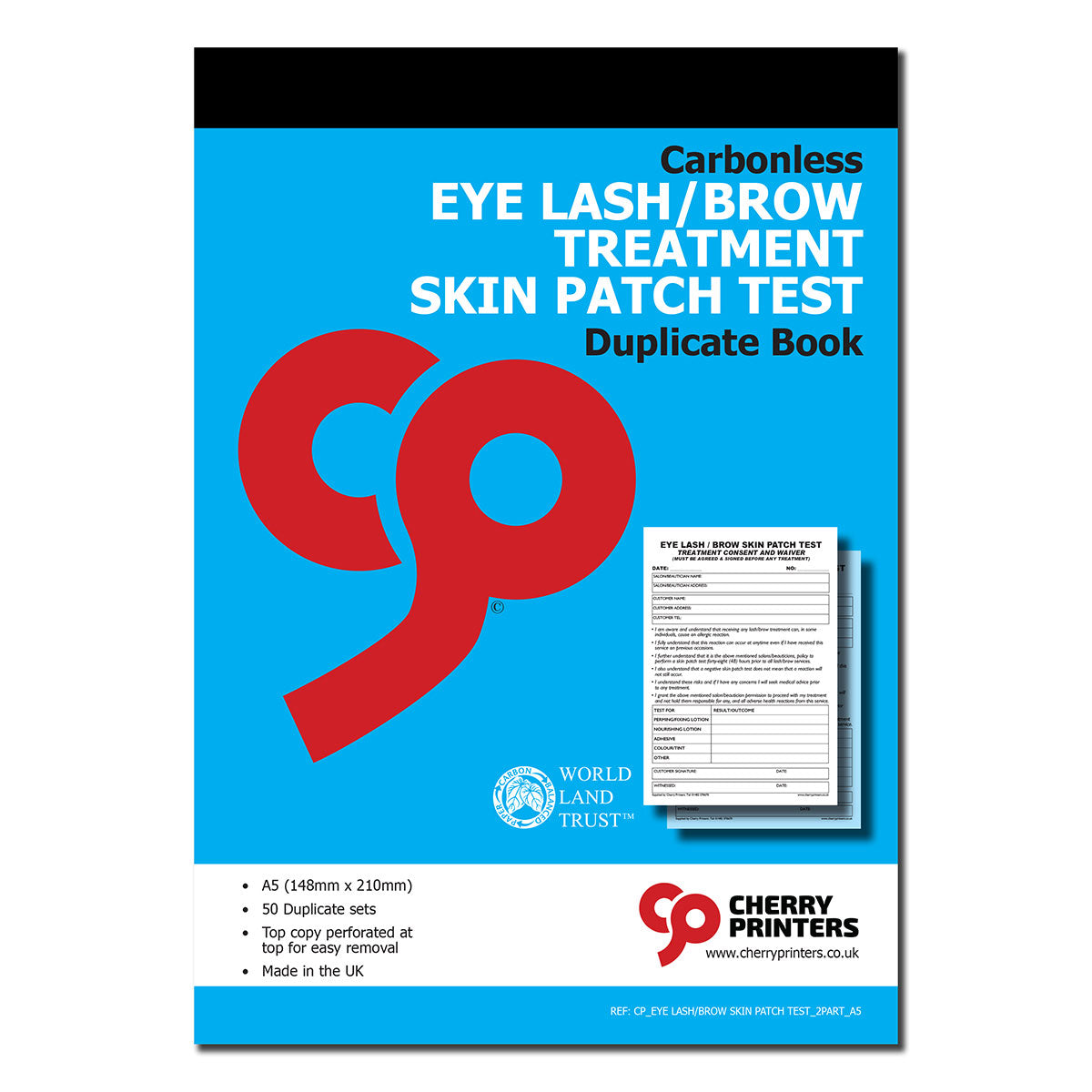 NCR Eye Lash / Brow Treatment Skin Patch Test Duplicate Book A5 50 set ...