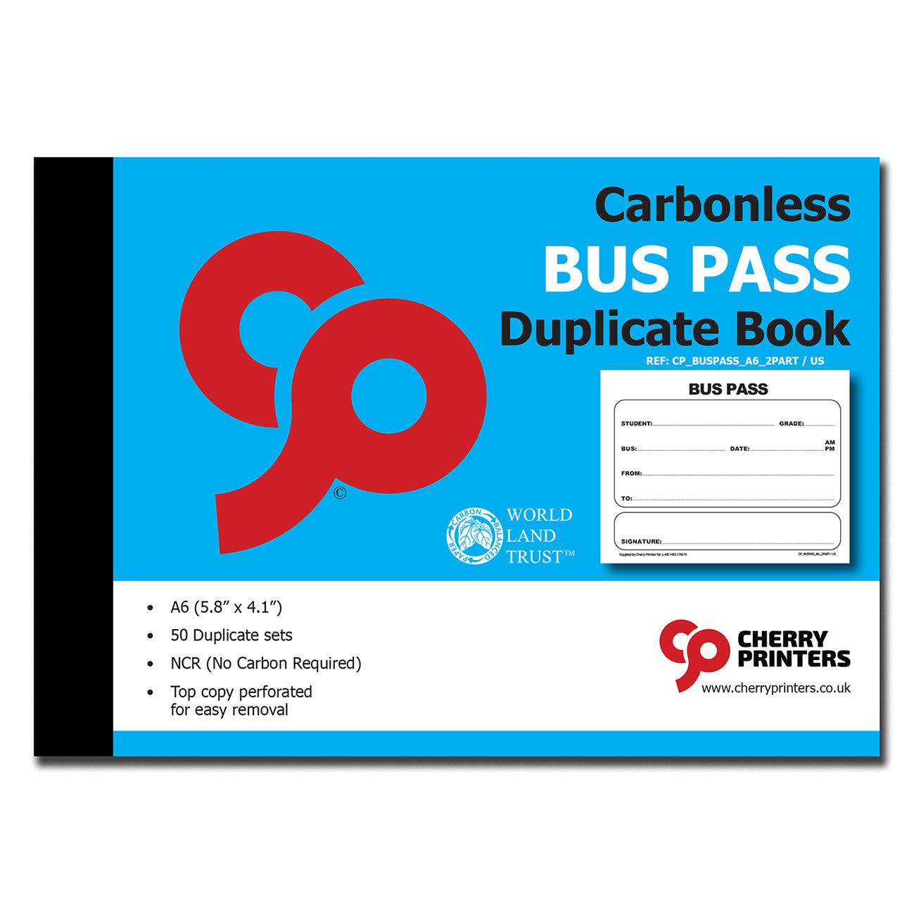 Bus Pass | Duplicate Book | 2 part | Carbonless | 50 Sets per book | A ...