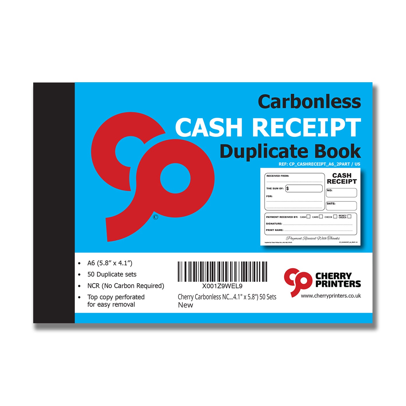 Cash Receipt | Duplicate Book | 2 part | Carbonless | 50 Sets Per Book ...