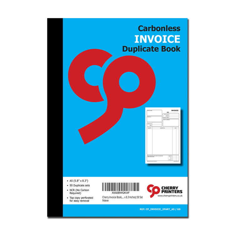 Invoice | Duplicate Book | 2 part | Carbonless | 50 Sets Per Book | A5 ...