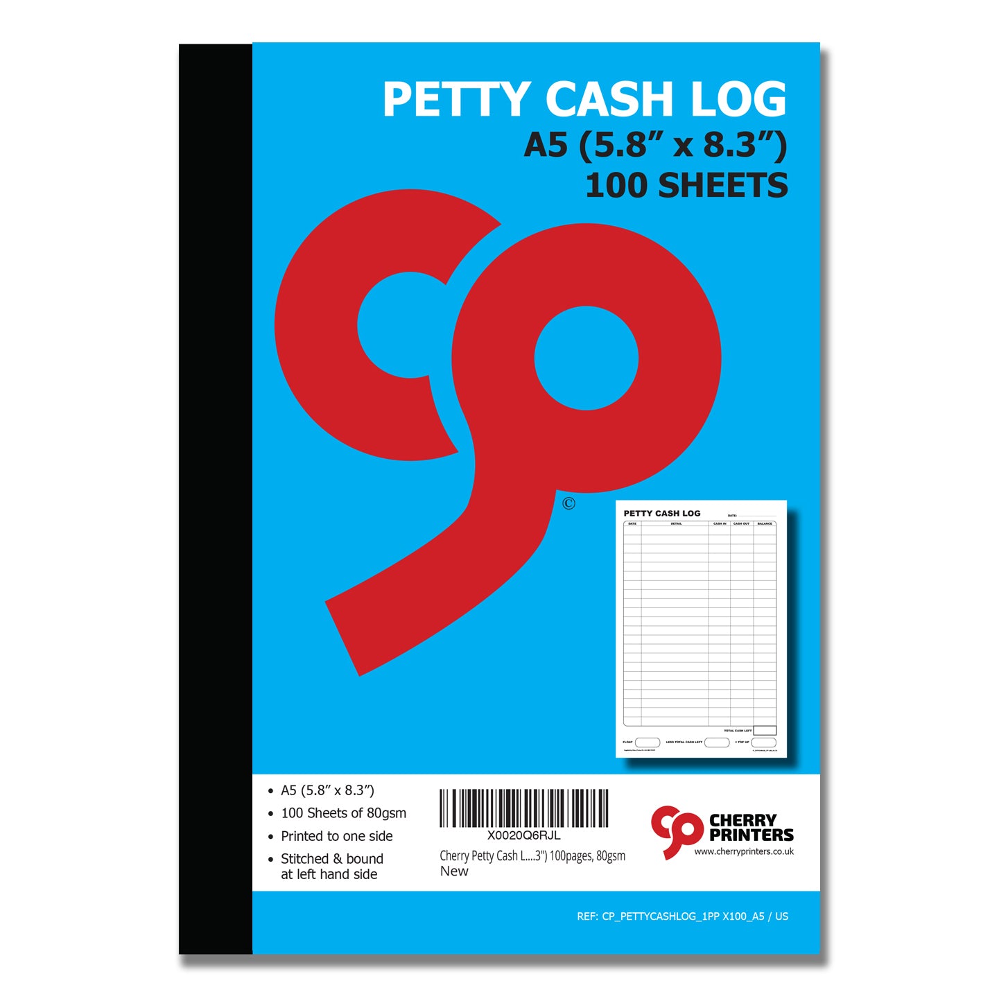Petty Cash Log Book | 100 pages | 80gsm Paper | A5 - 5.8" x 8.3" | BOX ...